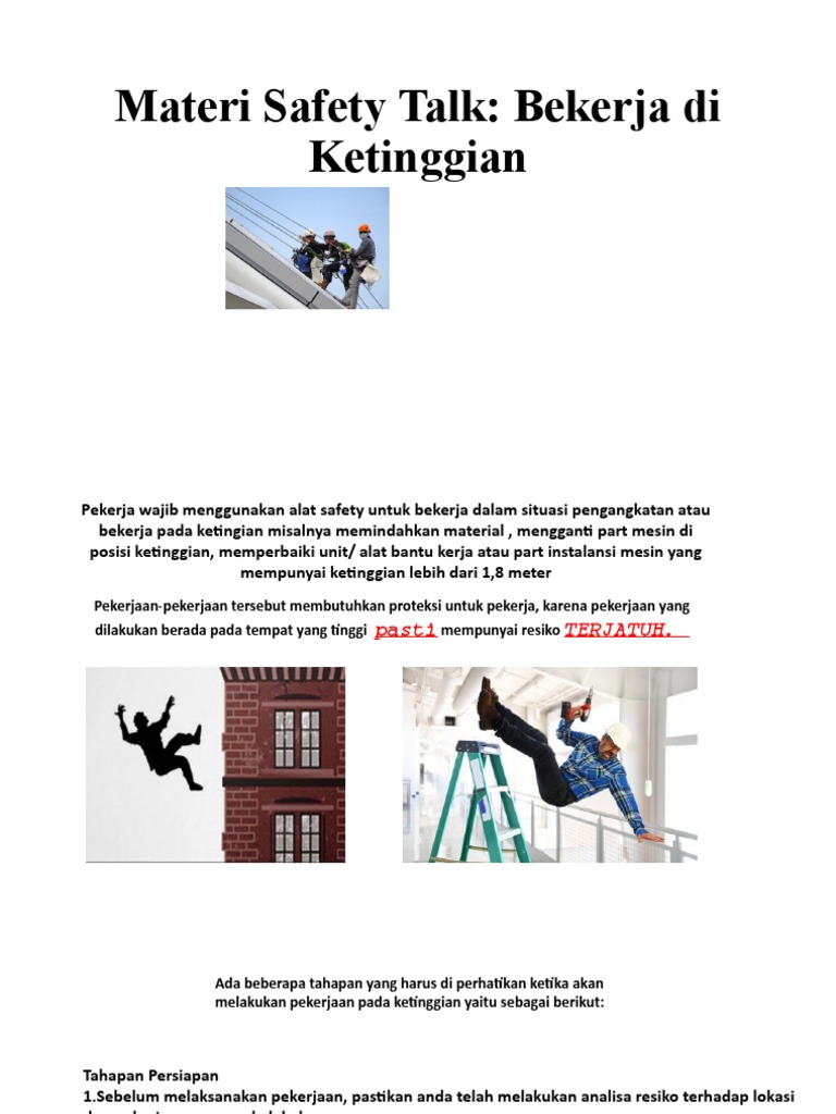 Materi Safety Talk 1 | PDF