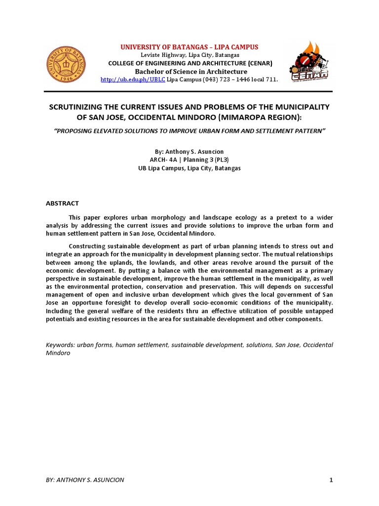 PL3 - San Jose - Mindoro - Anthony | PDF | Sustainability | Infrastructure