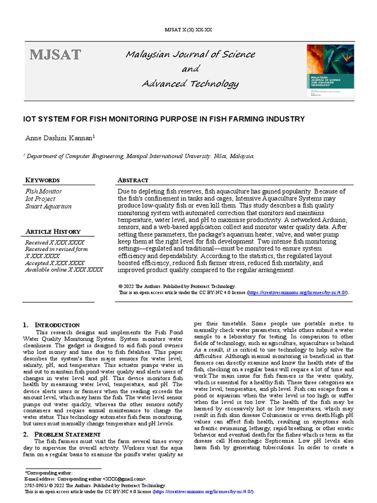 FYP2 Conference PPR Anne Dashini | PDF | Internet Of Things | Sensor