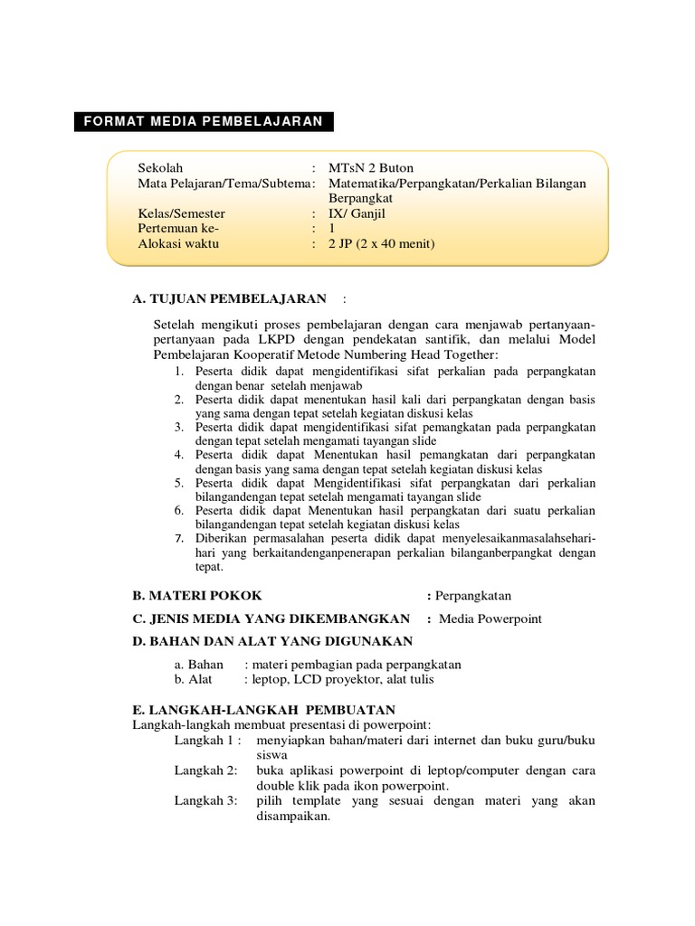 Pembelajaran Perpangkatan Matematika | PDF