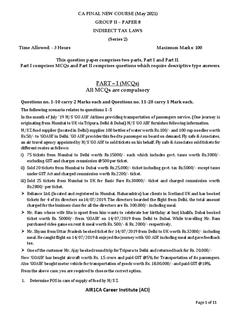 IDT 2 New Question Paper | PDF | Value Added Tax | Taxes