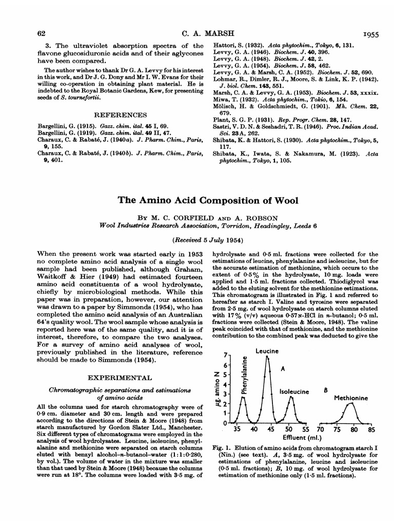 The Amino Acid Composition of Wool | PDF | Amino Acid | Chromatography