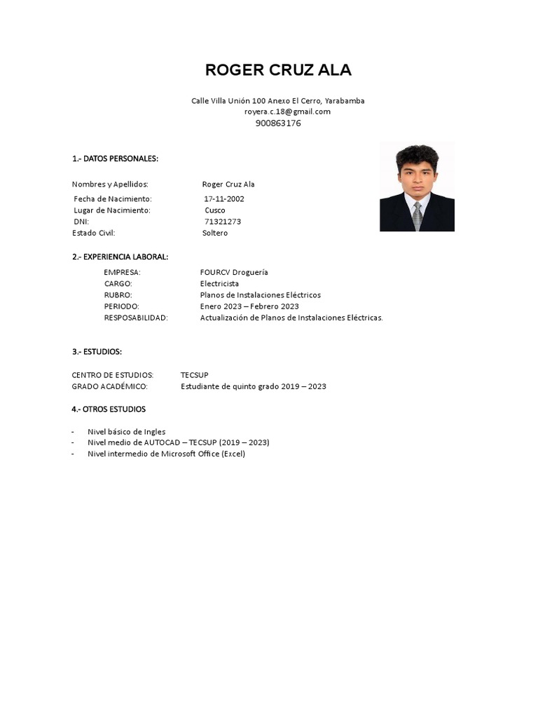 CV Cruz Ala Roger. | PDF