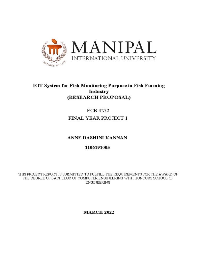 Anne Dashini FYP 1 | PDF | Internet Of Things | Water Quality