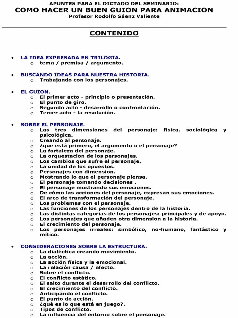 Cómo Hacer Un Buen Guion de Animación | PDF