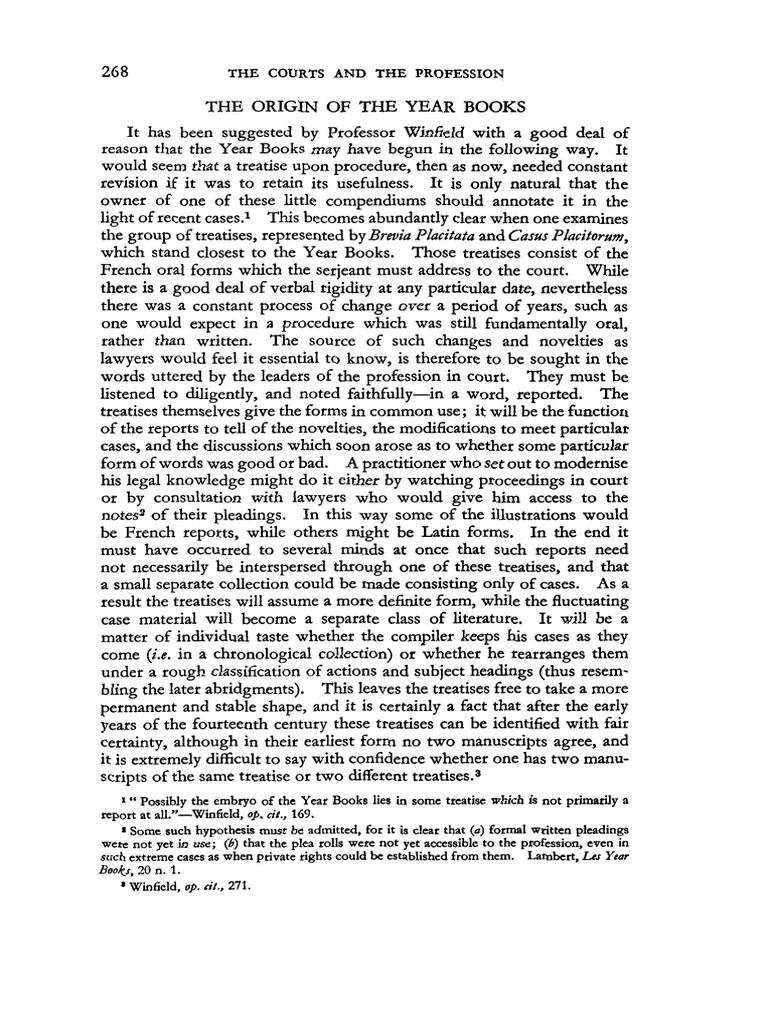 Plucknett Some Factors in English Legal History | PDF