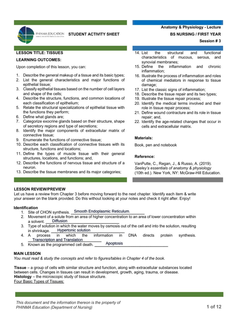 ANAPHY Lec Session #3 - SAS | PDF | Epithelium | Bone