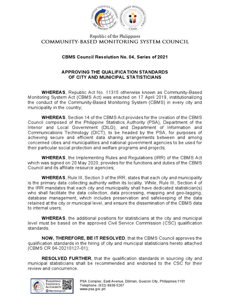 CBMS Council Resolution No 04 Series of 2021 | Download Free PDF ...