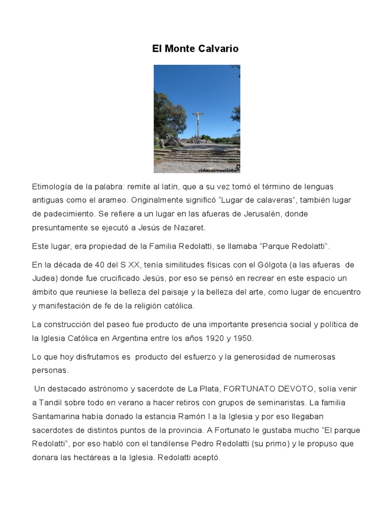 Historia del Monte Calvario en Tandil | PDF | Cantera