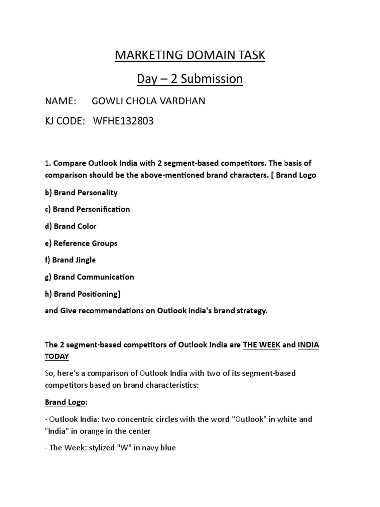 Marketing Domain Task 2 | PDF | Brand | Target Audience