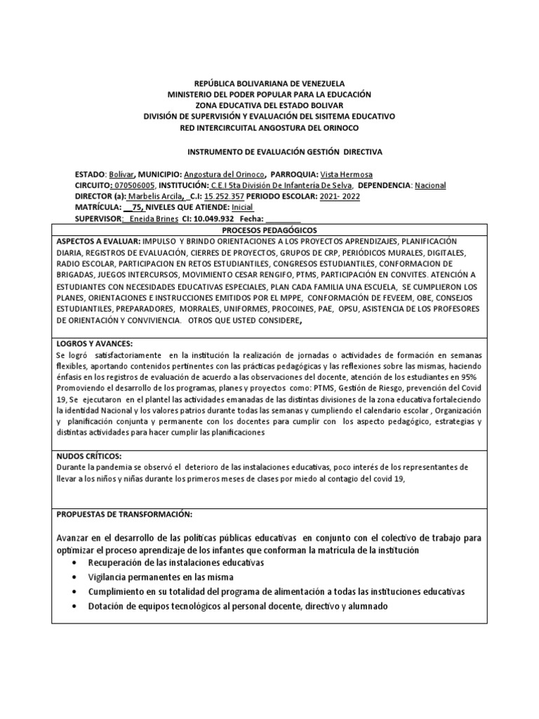 V Division | PDF | Evaluación