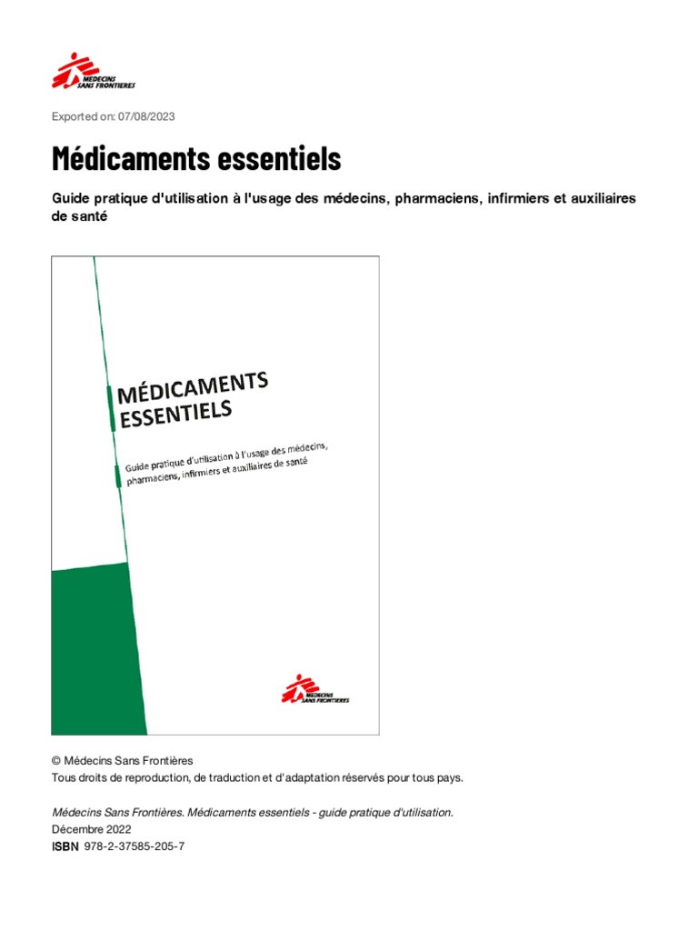 Médicaments Essentiels : Guide Pratique | PDF