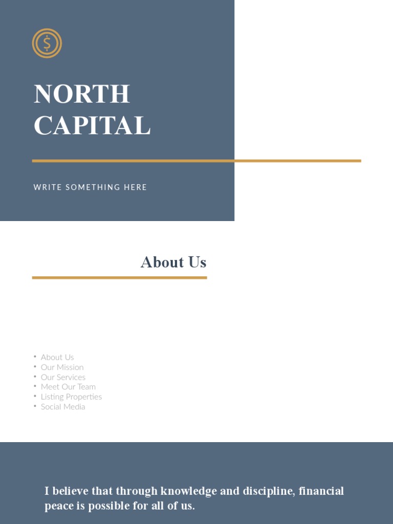 North Capital PowerPoint Template | PDF | Return On Investment | Investing