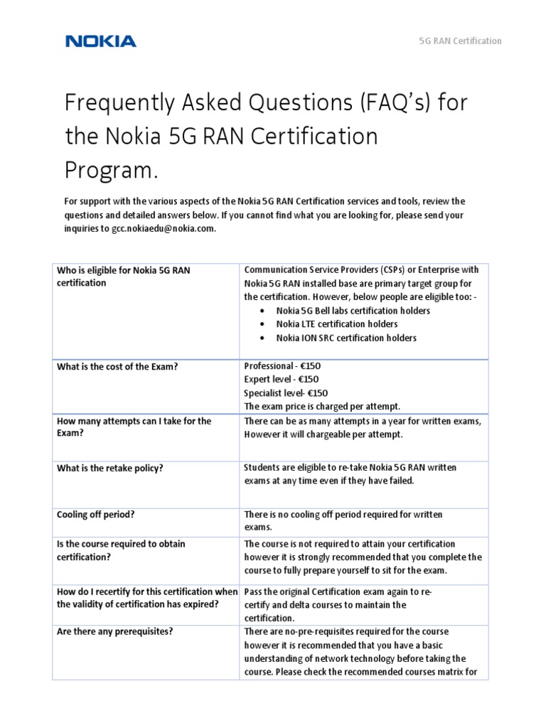 5G RAN Faq | PDF