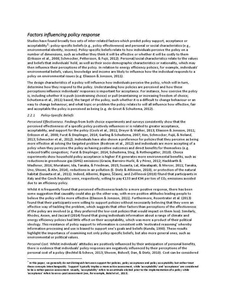 Factors Influencing Policy Response - Literature Review | PDF | Policy ... Factors Influencing Policy Response - Literature Review | PDF | Policy ...