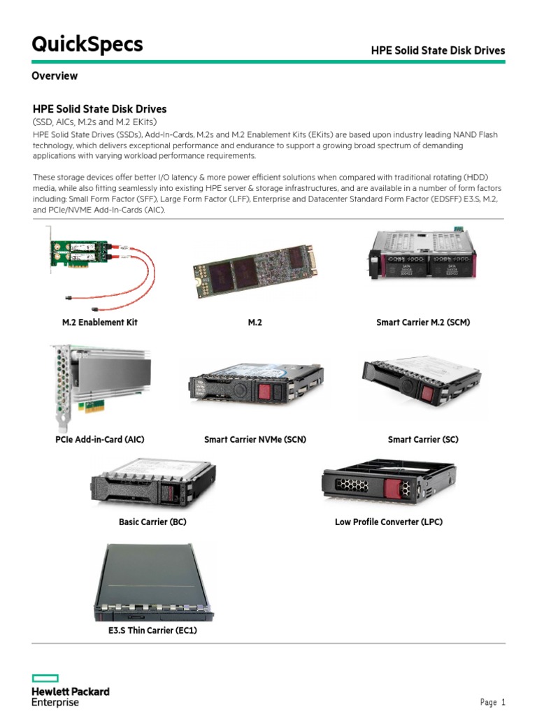 HPE Solid State Disk Drives-A00001288enw | PDF | Solid State Drive ...
