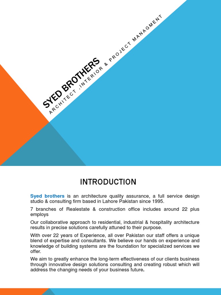 Syed Brothers Construction Overview | PDF | Project Management | Business