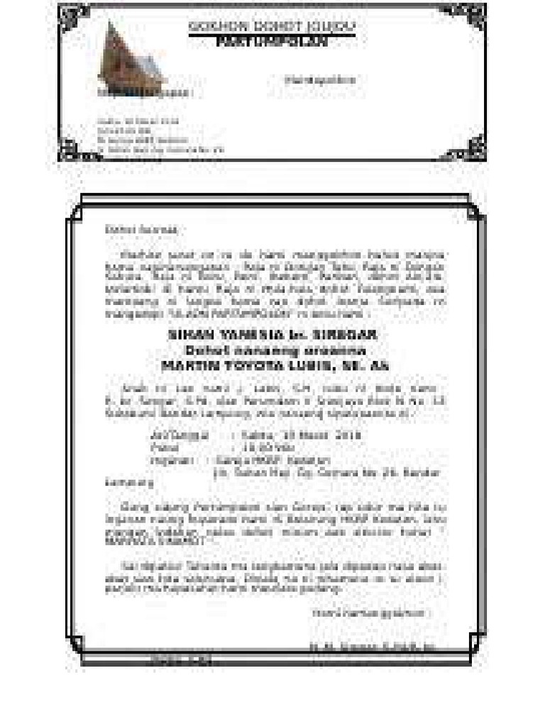 Contoh Undangan Martumpol 8 | PDF