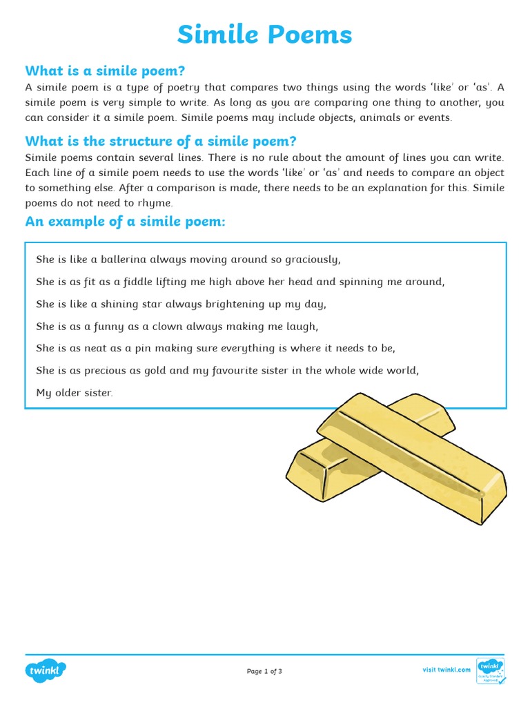 Create A Simile Poem | PDF | Poetry | General Fiction