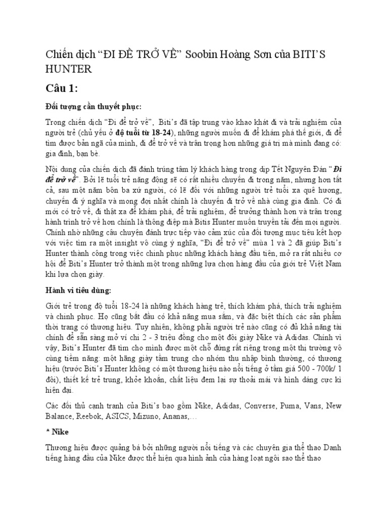 ĐI ĐỂ TRỞ VỀ - Bitis hunter | PDF