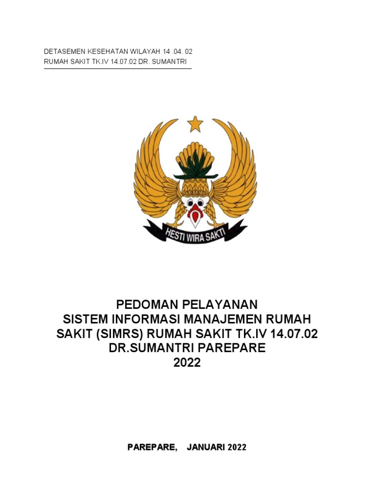 Pedoman Pelayanan Simrs 2022 Rs Sumantri Pdf 