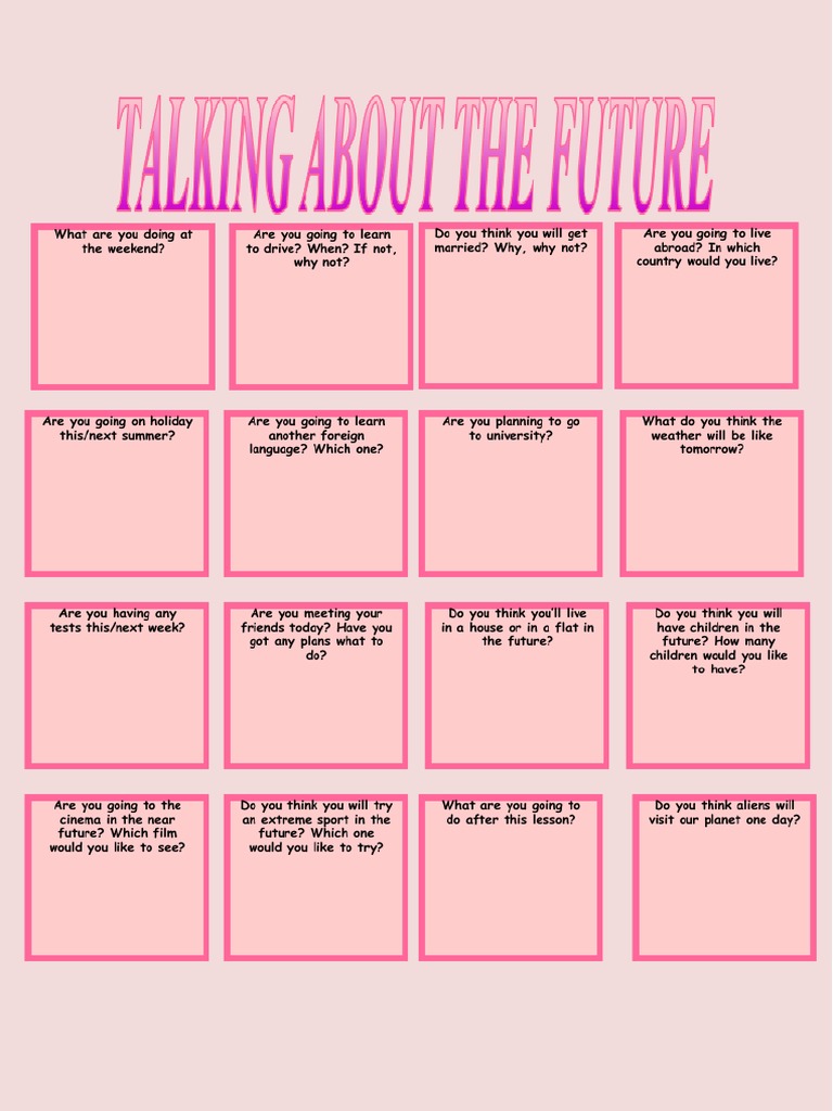 Talking About The Future Speaking Cards Conversation Topics Dialogs ...