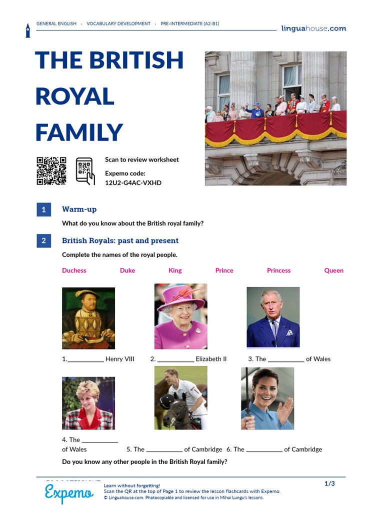 The British Royal Family British English Teacher Ver2 | PDF | Elizabeth Ii