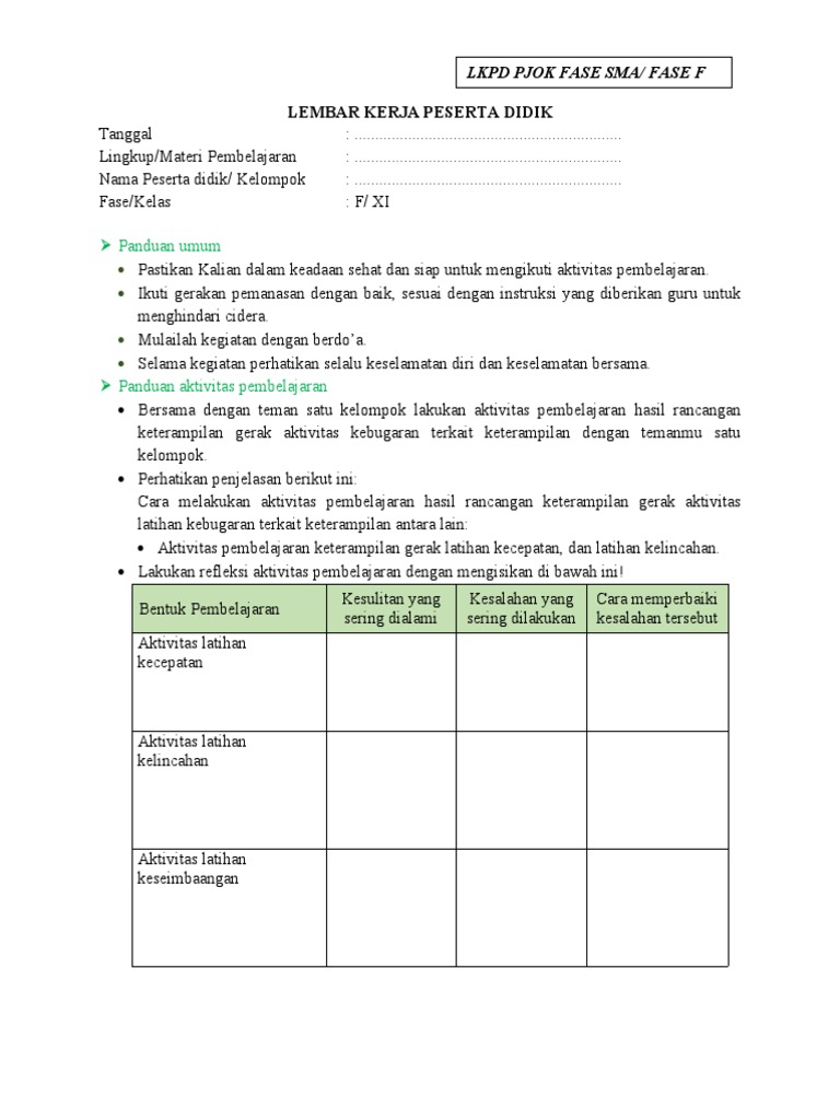LKPD Kebugaran Jasmani | PDF | Komputer