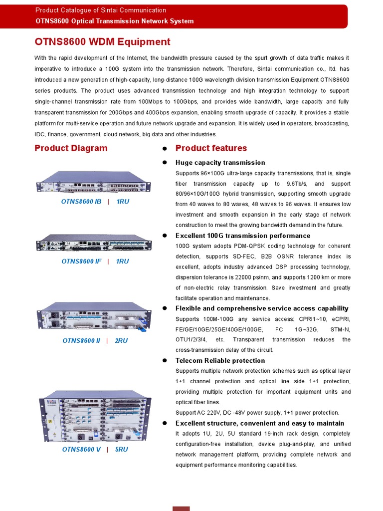 Sintai Product Catalog | PDF | Computer Network | Wavelength Division ...