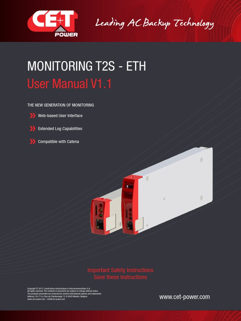 CET Power - T2S ETH - User Manual - V1.1 | PDF | Power Inverter | Power Supply
