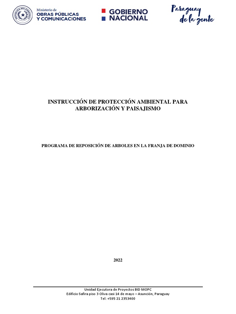 Lineamientos para Reposición en Franja de Dominio UEP MOPC | PDF