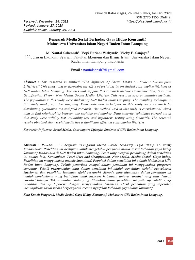 Pengaruh Media Sosial Terhadap Gaya Hidup Konsumtif | PDF | Ilmu Sosial