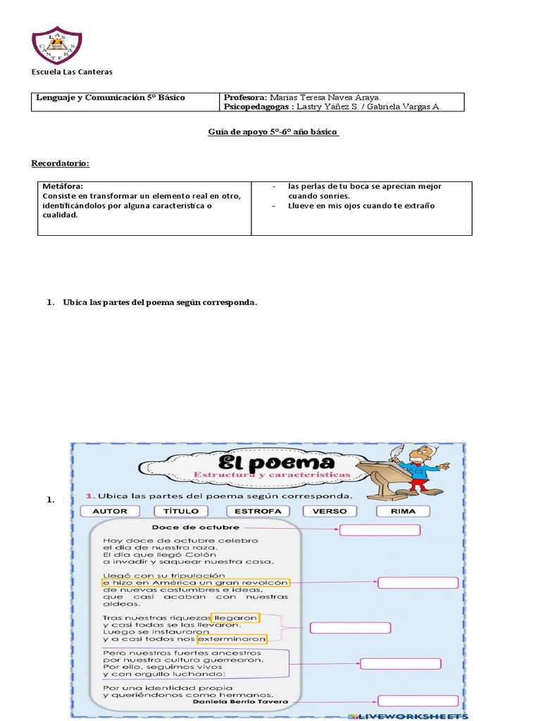 Guia Poema y Lenguaje Figurado | PDF