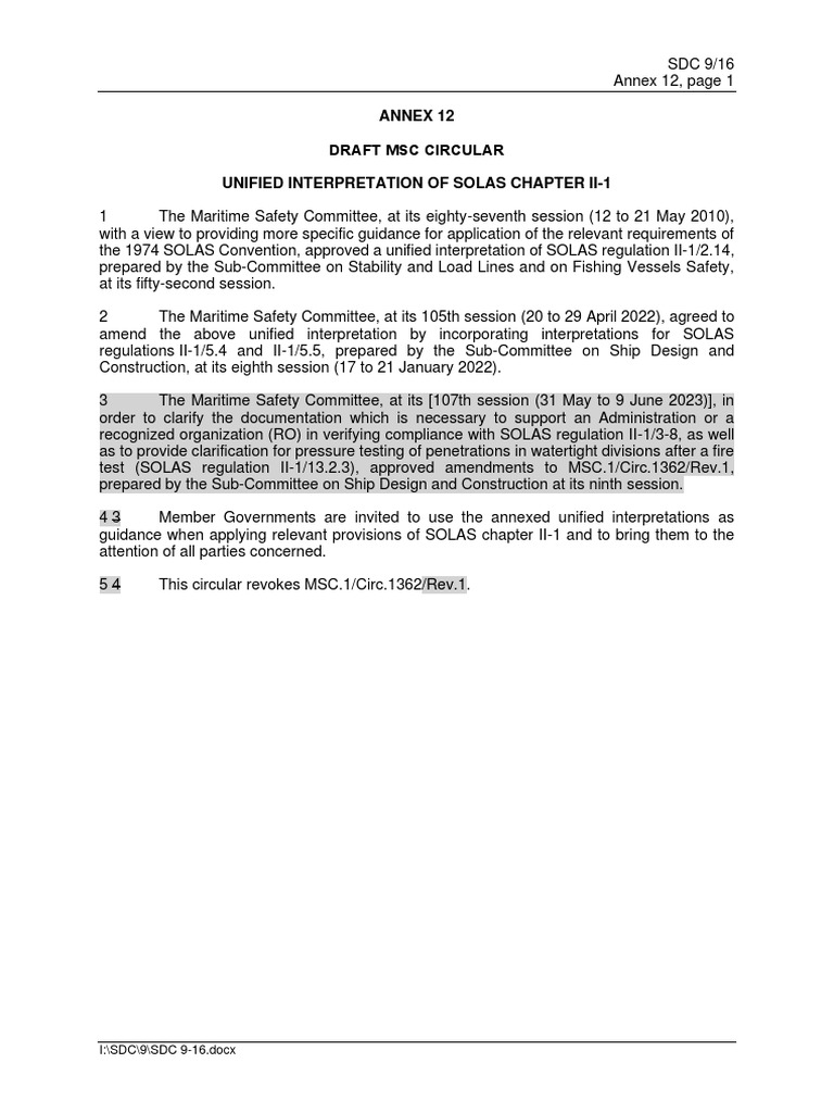 Draft MSC.1 Circ.1362 Rev.2 | PDF | Weight | Ships