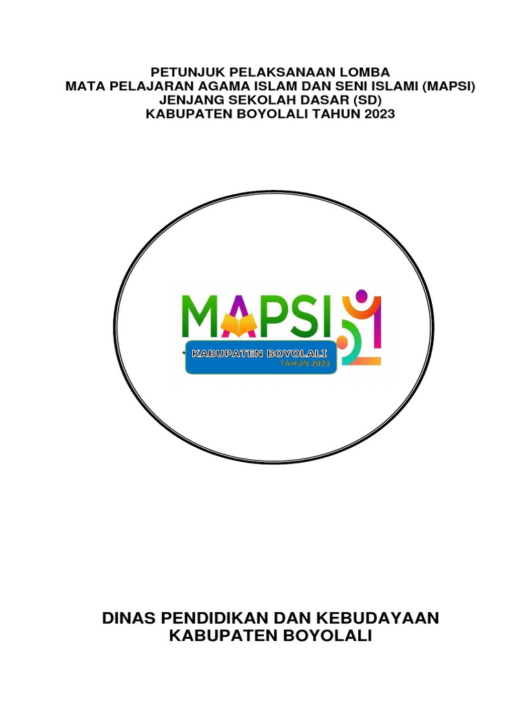 Petunjuk Lomba MAPSI SD Boyolali 2023 | PDF