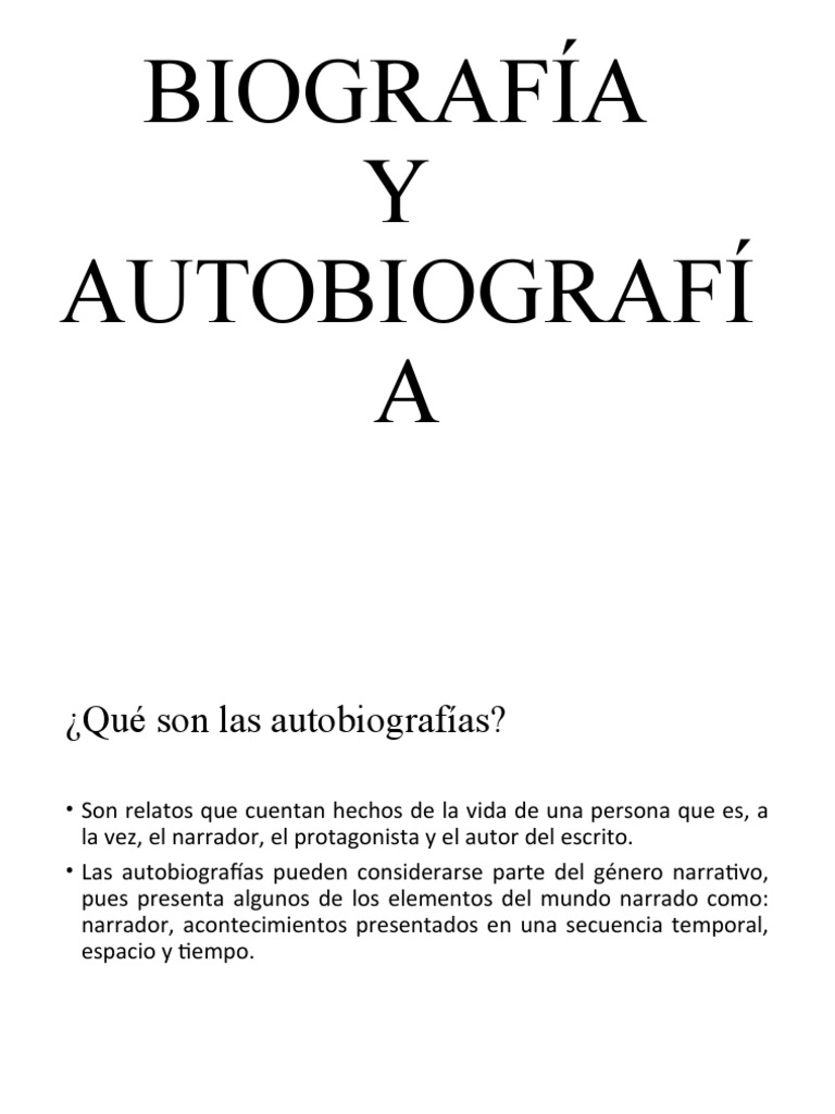 Biografía Autobiografía | PDF | Autobiografías | Narración