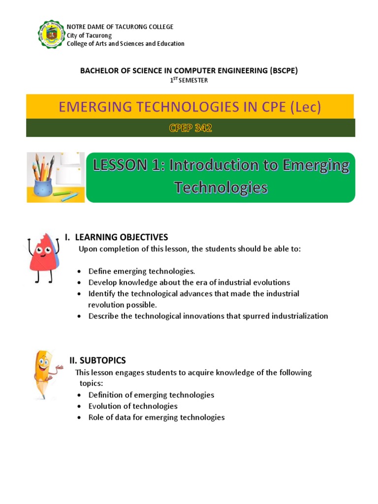 Lesson 1 - Introduction To Emerging Tech | PDF | Industrial Revolution ...