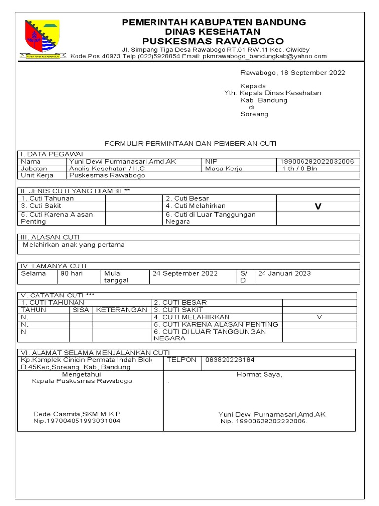 Blanko Cuti Terbaru | PDF