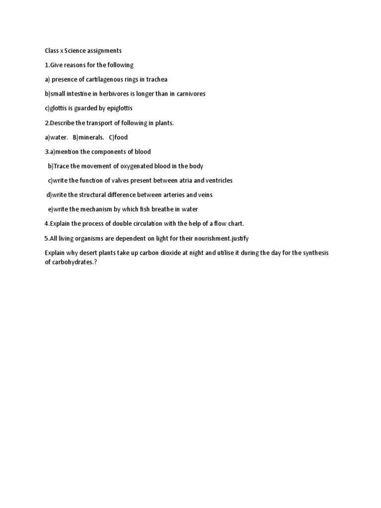 Assignment Class X Science | PDF | Social Science | Travel