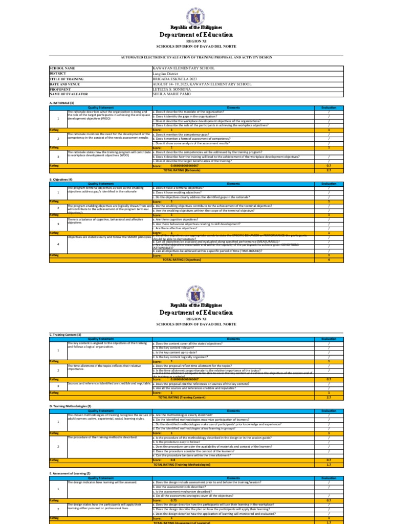 Final-QATAME-ON-bRIGADA ActivitY-Design-2023 | PDF | Methodology | Learning