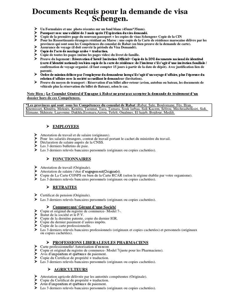 Checklist Rabat 1 | PDF | Visa (Document)