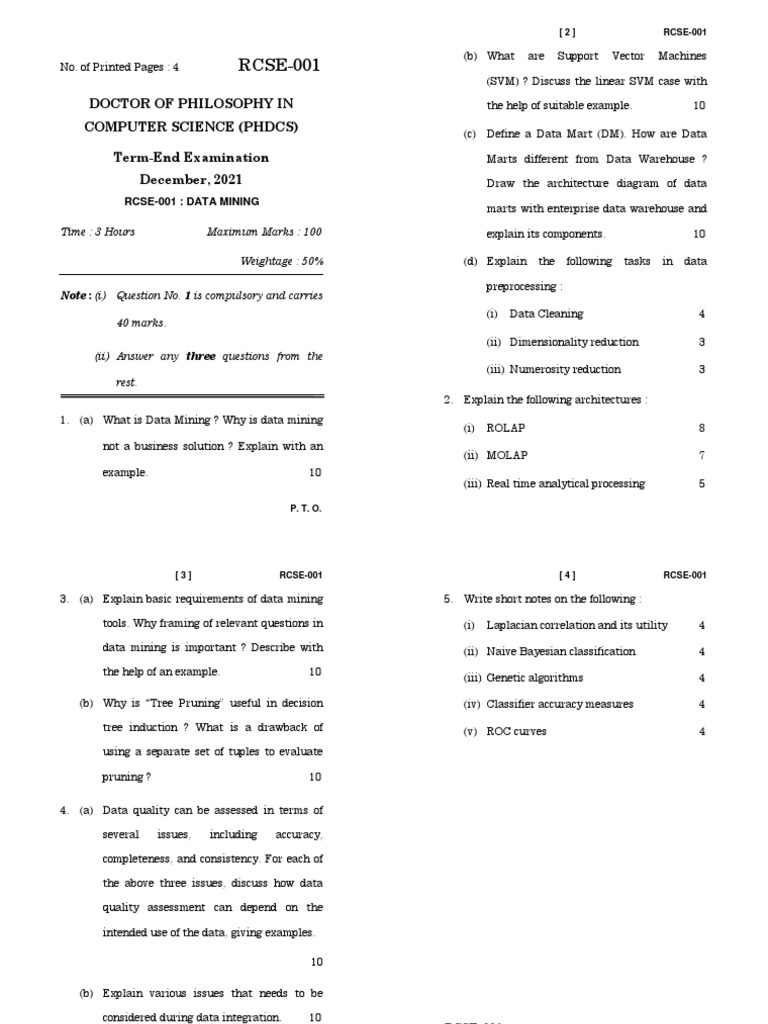 Rcse 001 | PDF | Support Vector Machine | Statistical Classification