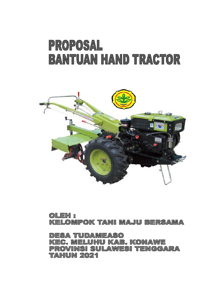 Proposal Hand Tractor (Wono Mulyo) | PDF