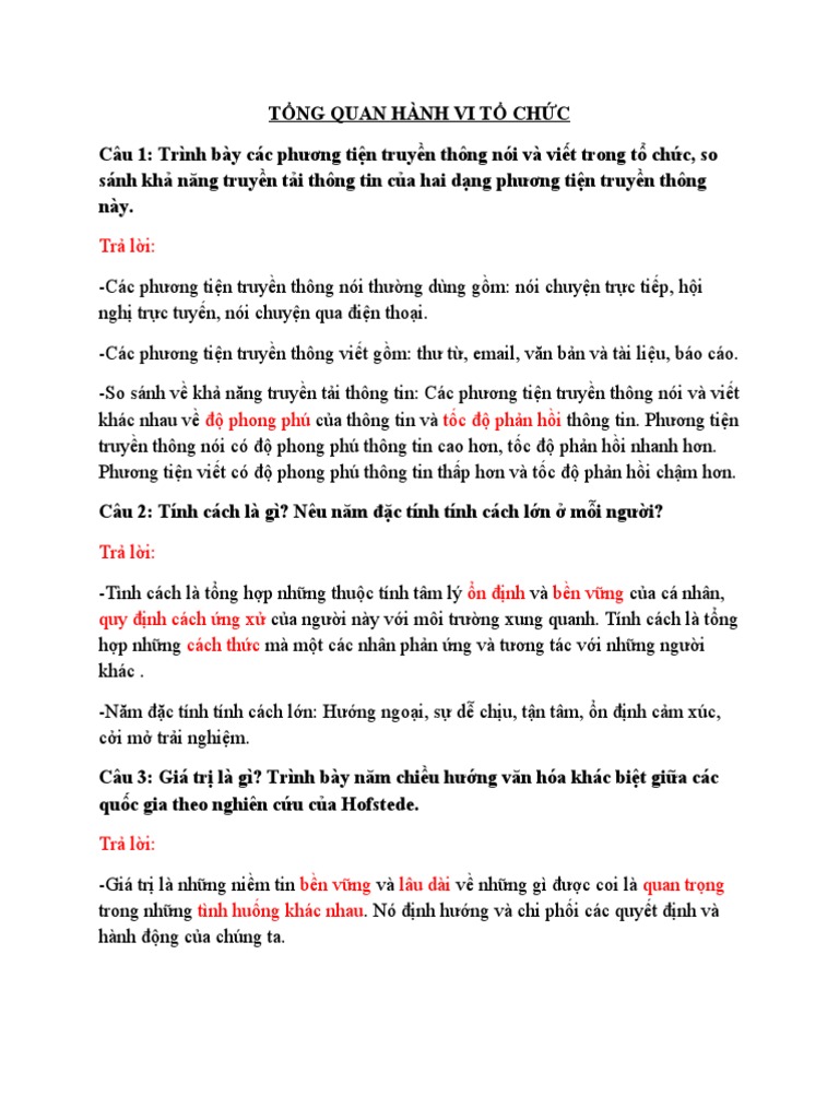 T NG Quan Hành Vi T CH C | PDF