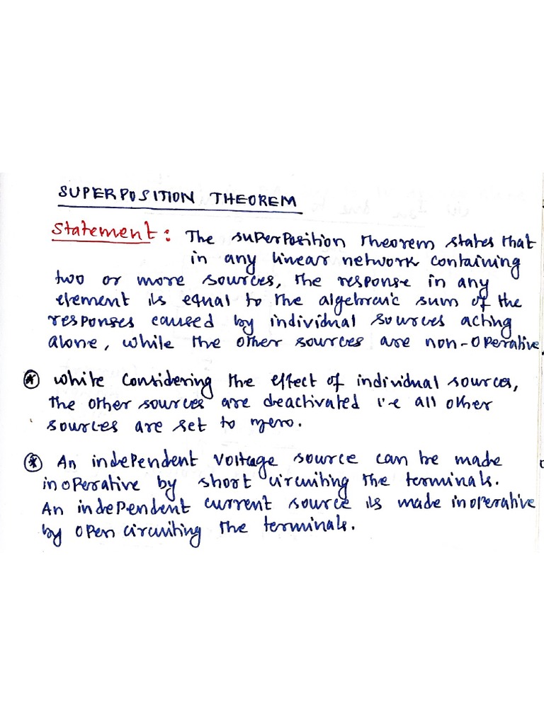 Network Theorem Statement & Equations | PDF