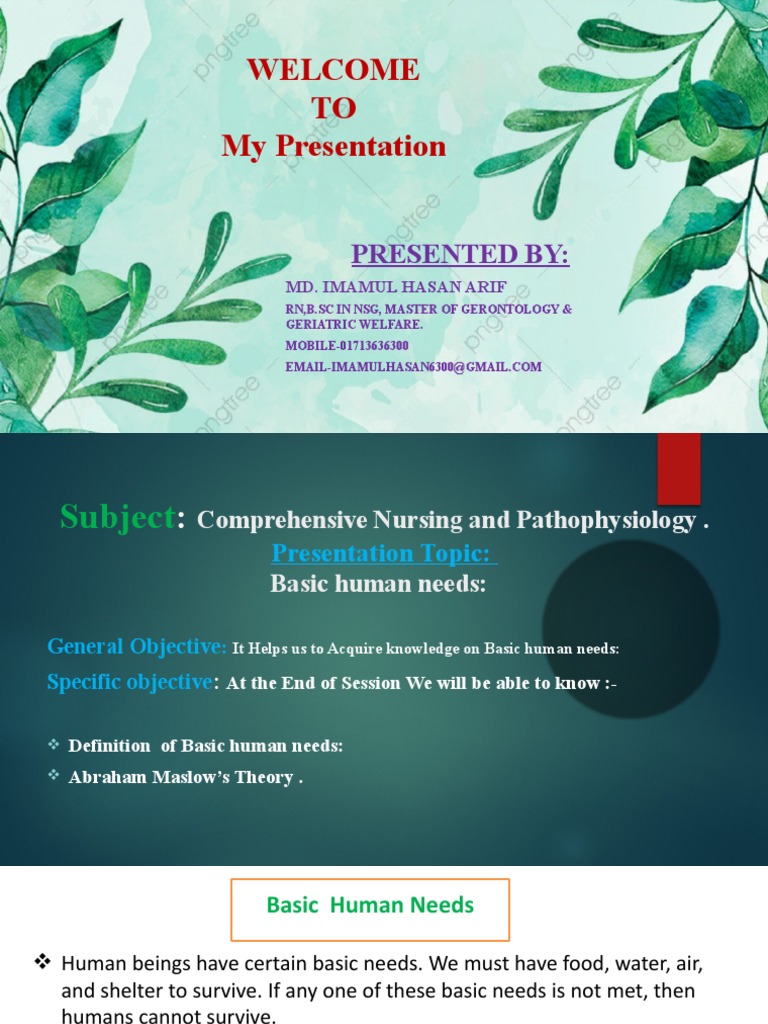 Basic Human Needs | PDF | Self Esteem | Psychology