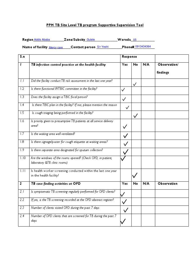 TB Program JSS Tool - PPM TB Sites, OPD, DOT Clinics Final Report | PDF ...