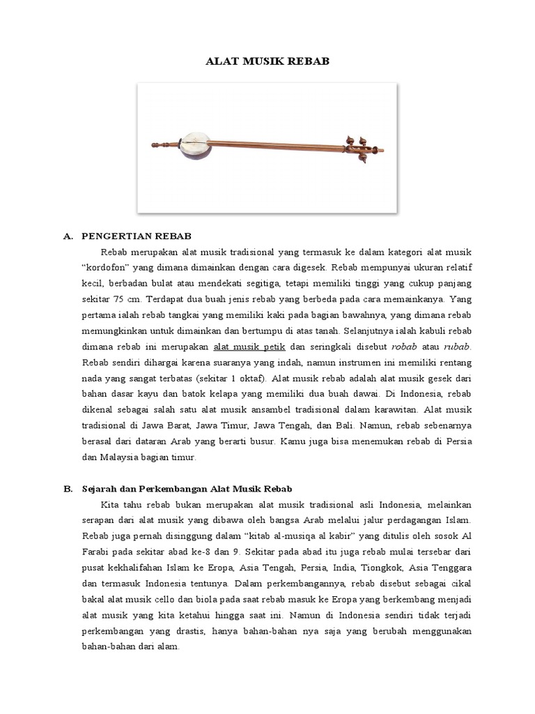 Alat Musik Rebab | PDF