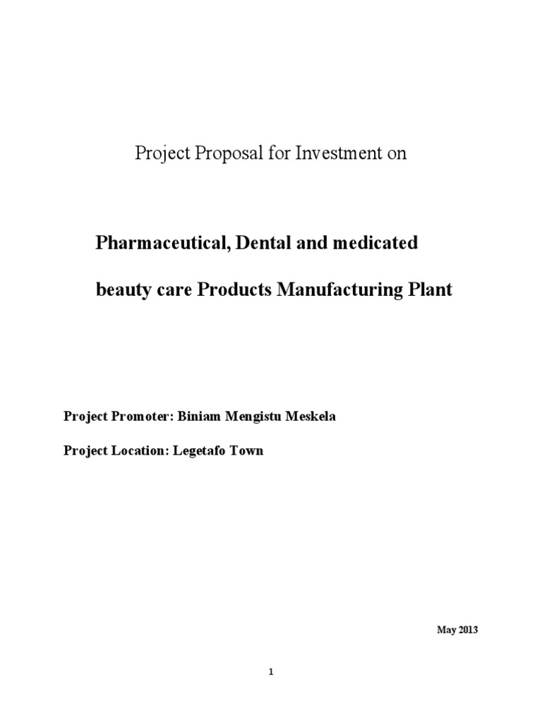 Project Proposal For Pharmaceutical Product Legetafo | PDF ...