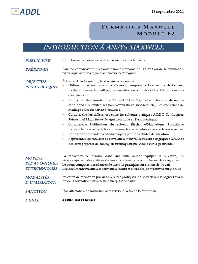 1 E2 Introduction Ansys Maxwell | PDF